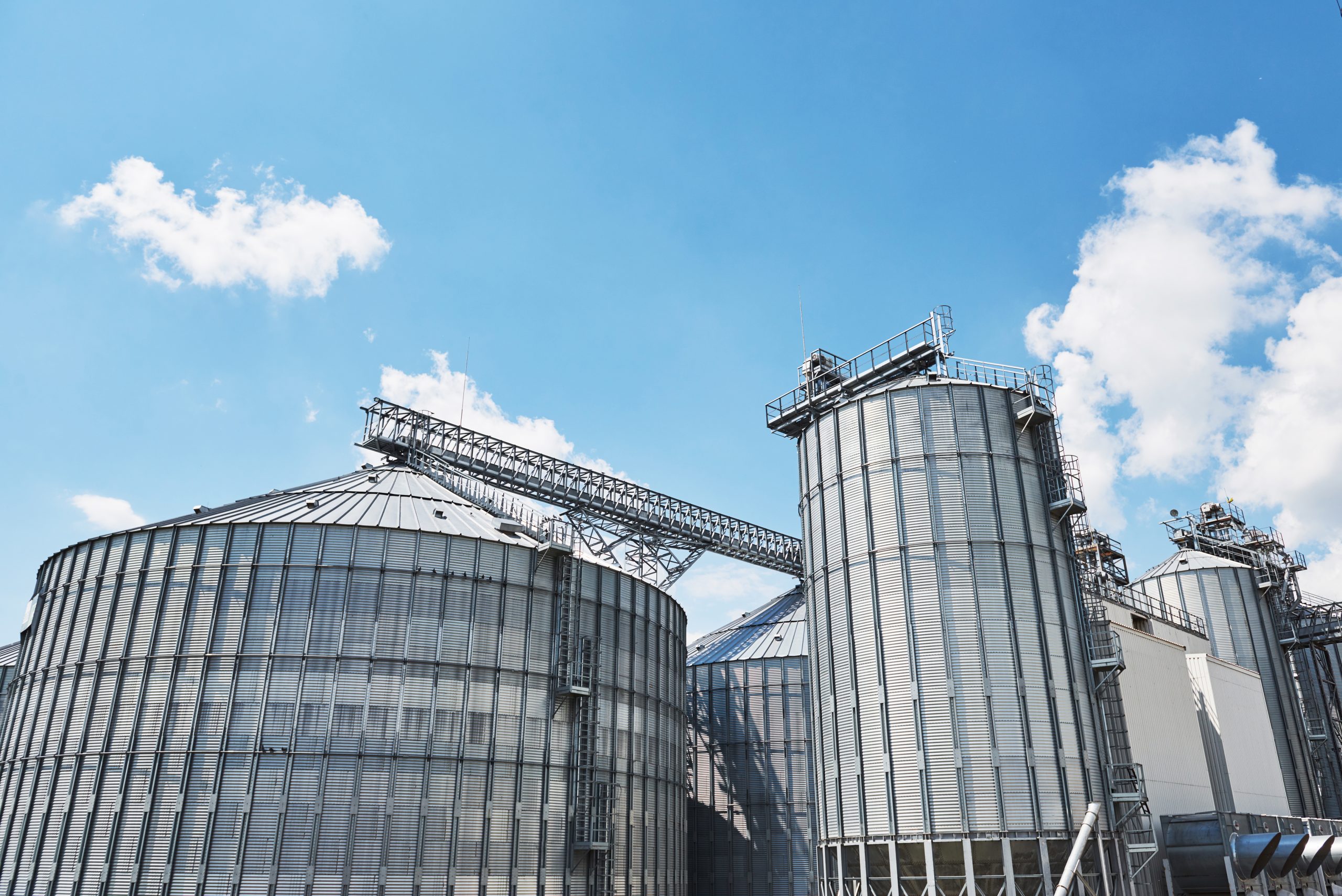 Agricultural Silos. Building Exterior. Storage and drying of grains ...